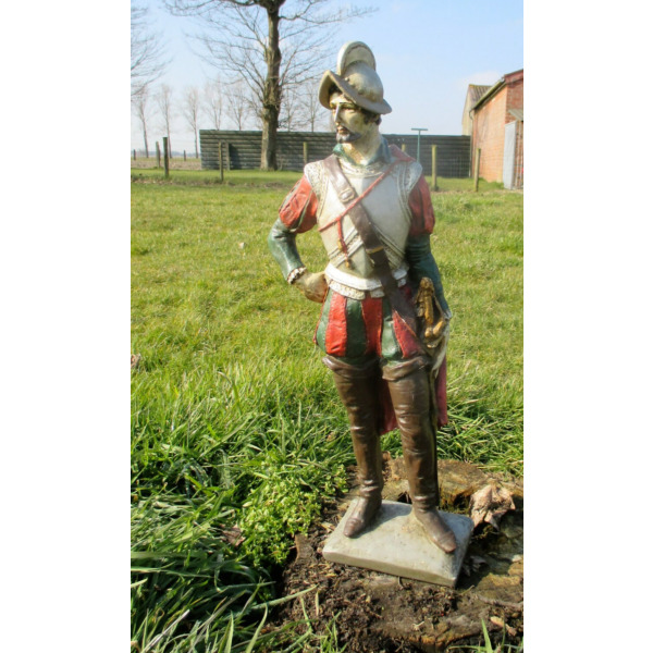 Very Rare Large Plaster Antique Statue Spanish Knight Conquistador ...