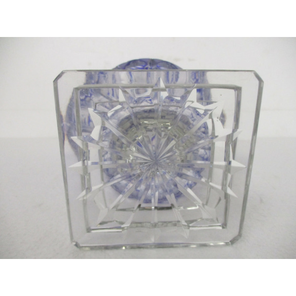 Crystal Cobalt Blue Clear to Cut Bowl Vase Dot Star Beautiful VSL Style ...