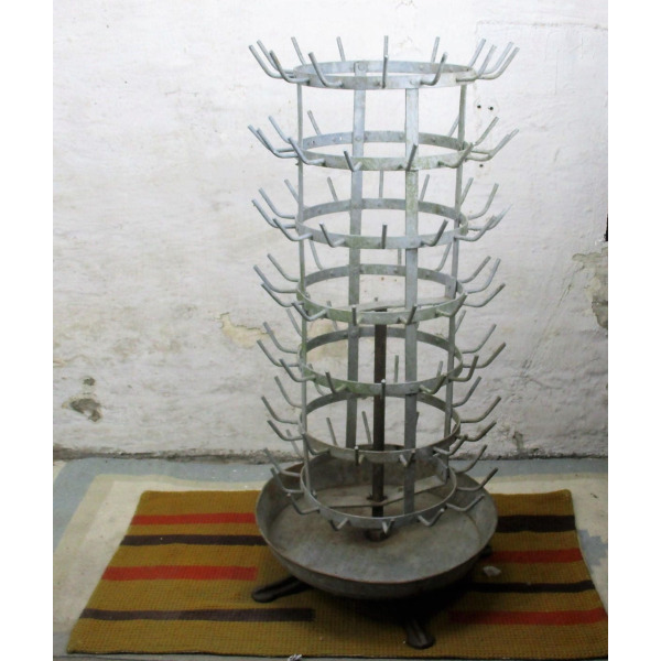 XL French Antique Champagne Wine Bottle Drying Rack Turnable 7 tier ...