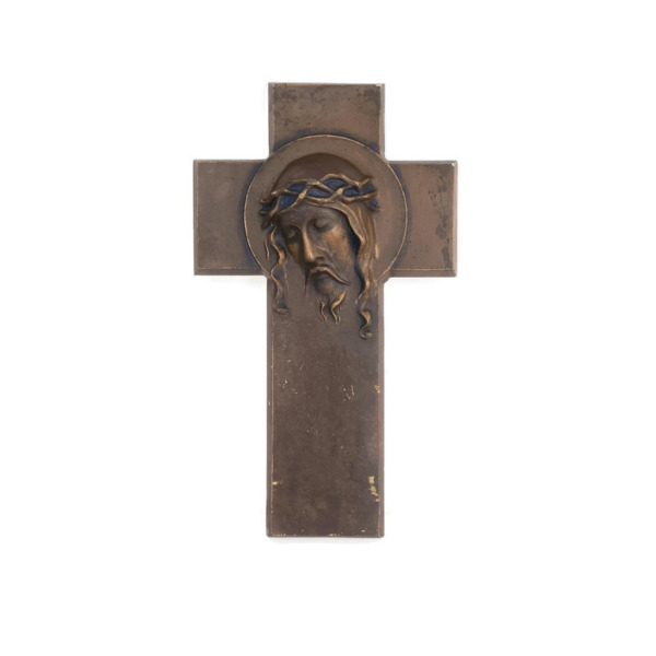 large Crucifix hanging Head Of jesus Crown of Thorns Vintage Gorgeous ...